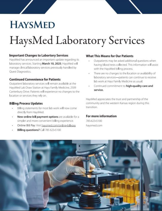Laboratory Services at HaysMed | Hays, KS
